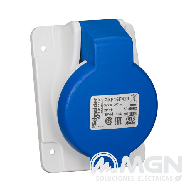 TOMA EMBUTIR ANGULADA 16A 2PT 220V IP44 | MAGNANI