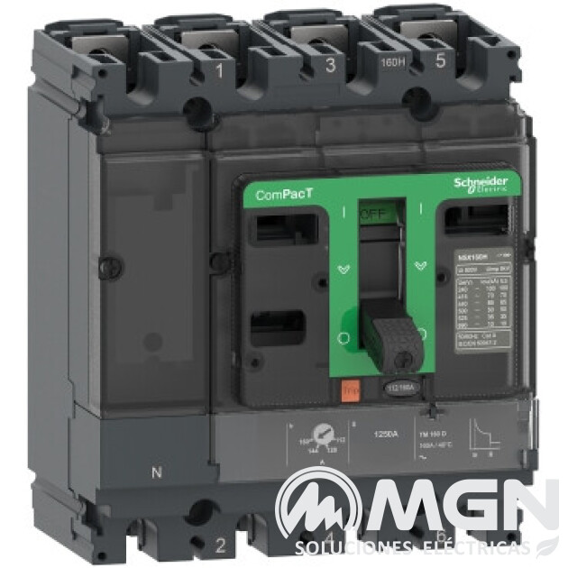 INTERRUPTOR AUT. NSX100H TM100D 4P3R 4X100A 70KA | MAGNANI